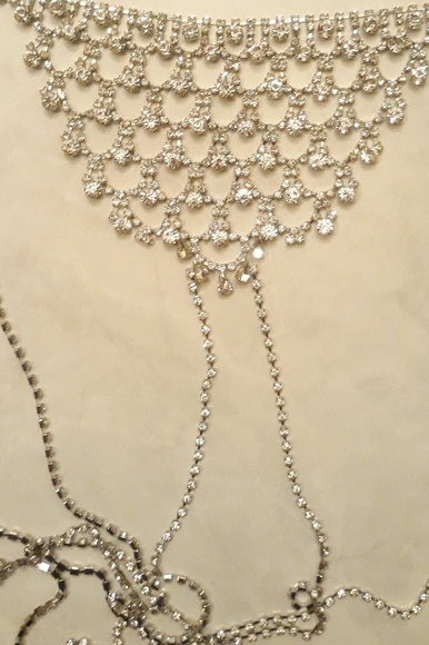Jewelry | Silver Rhinestone Crystal Choker Body Chain | Poshmark
